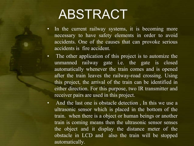 Intelligent train engine ppt | PPT