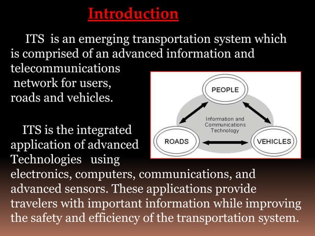 Intelligent Transportation System | PPTX | Auto Safety Technologies ...