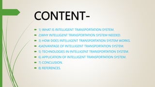 INTELLIGENT TRANSPORTATION SYSTEMS..pptx