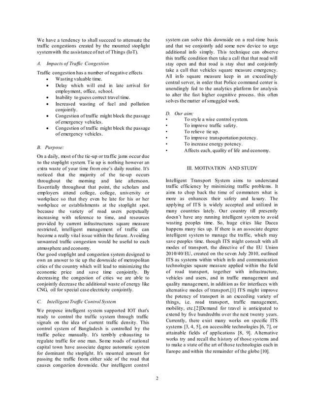 Intelligent Transportation System Based On Iot Service For Traffic Control Docx Computer
