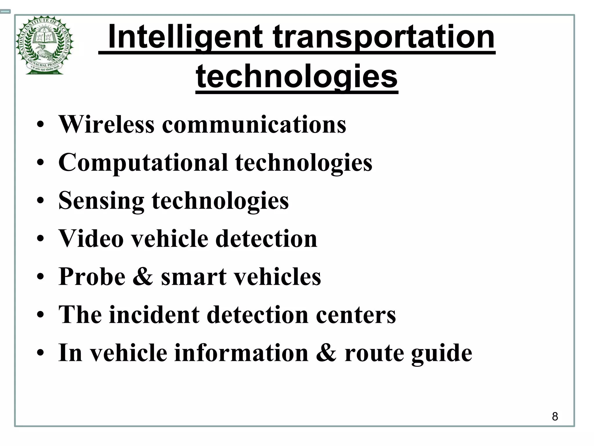 Intelligent transportation system ITS | PPTX