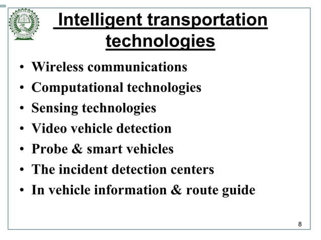 Intelligent transportation system ITS | PPTX | Logistics and ...