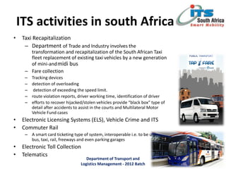 Intelligent transportation system (its) used in the public transport ...