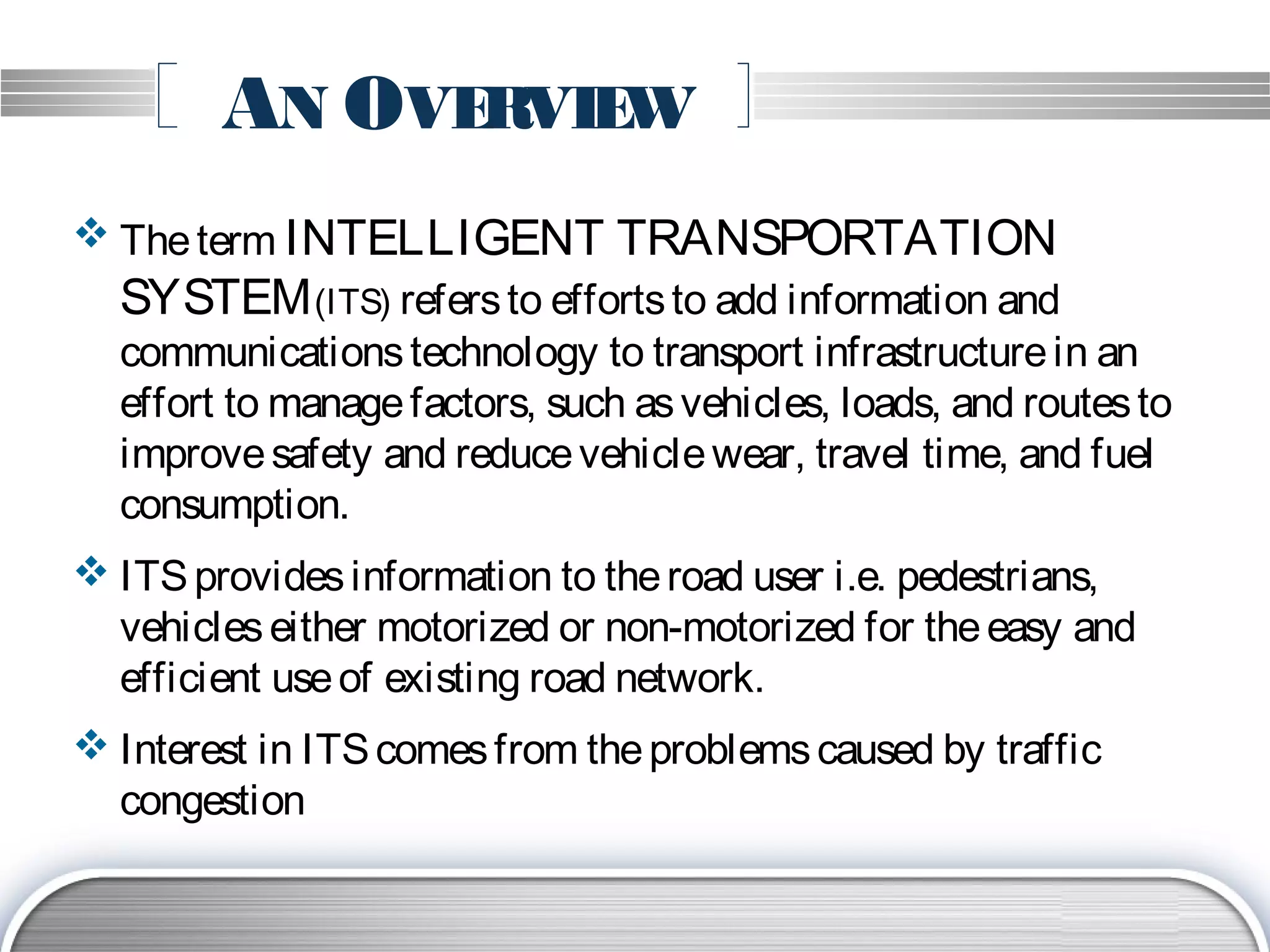 Intelligent transportion system | PPT
