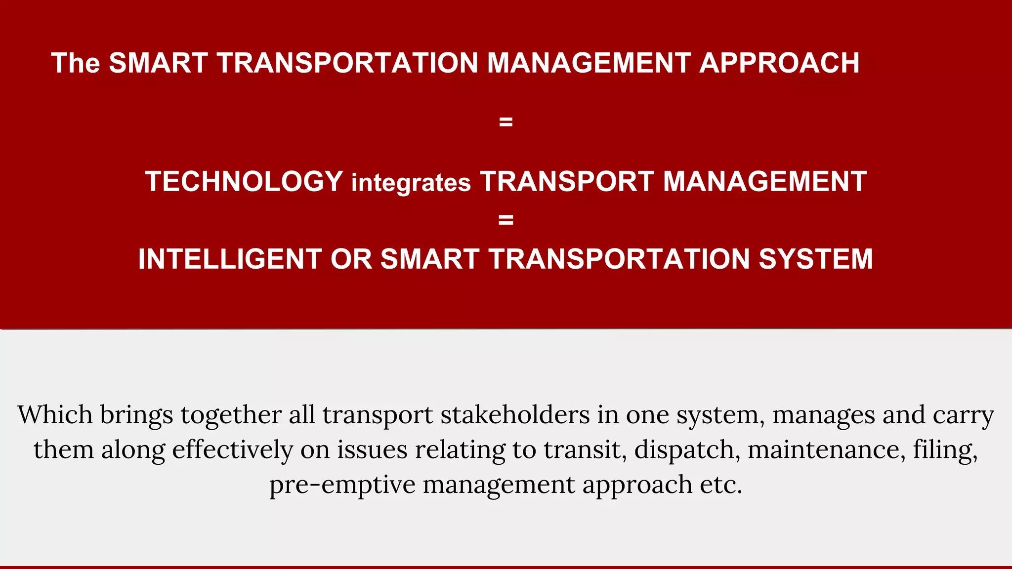 Intelligent transport system | PPTX
