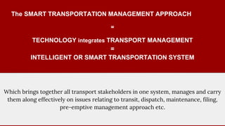 Intelligent transport system | PPTX | Logistics and Transportation ...
