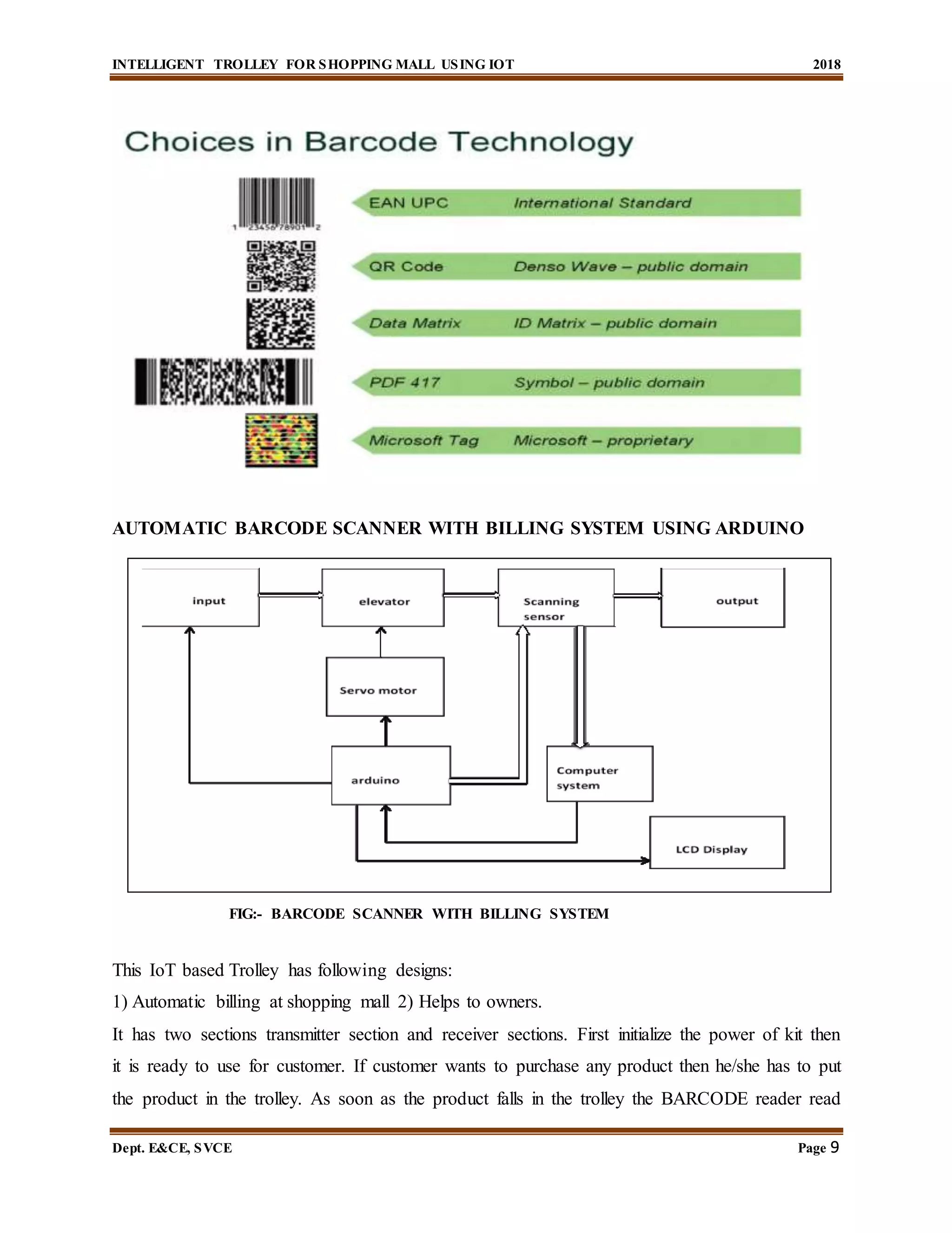 Intelligent trolley for shopping mall using io t | DOCX