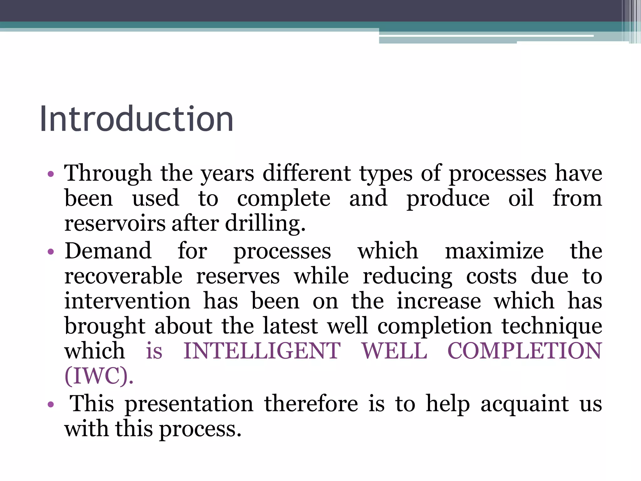 Intelligent well completion | PPTX