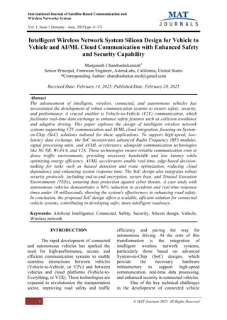 Intelligent Wireless Network System Silicon design_AIML_for Vehicle to ...