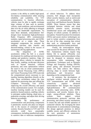 Intelligent Wireless Network System Silicon design_AIML_for Vehicle to ...