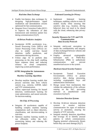 Intelligent Wireless Network System Silicon design_AIML_for Vehicle to ...