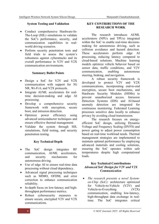 Intelligent Wireless Network System Silicon design_AIML_for Vehicle to ...