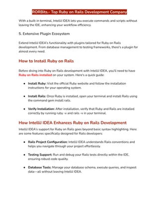IntelliJ for Ruby on Rails: Enhancing Development Efficiency | PDF | Programming Languages ...