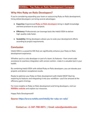 IntelliJ for Ruby on Rails: Enhancing Development Efficiency | PDF | Programming Languages ...