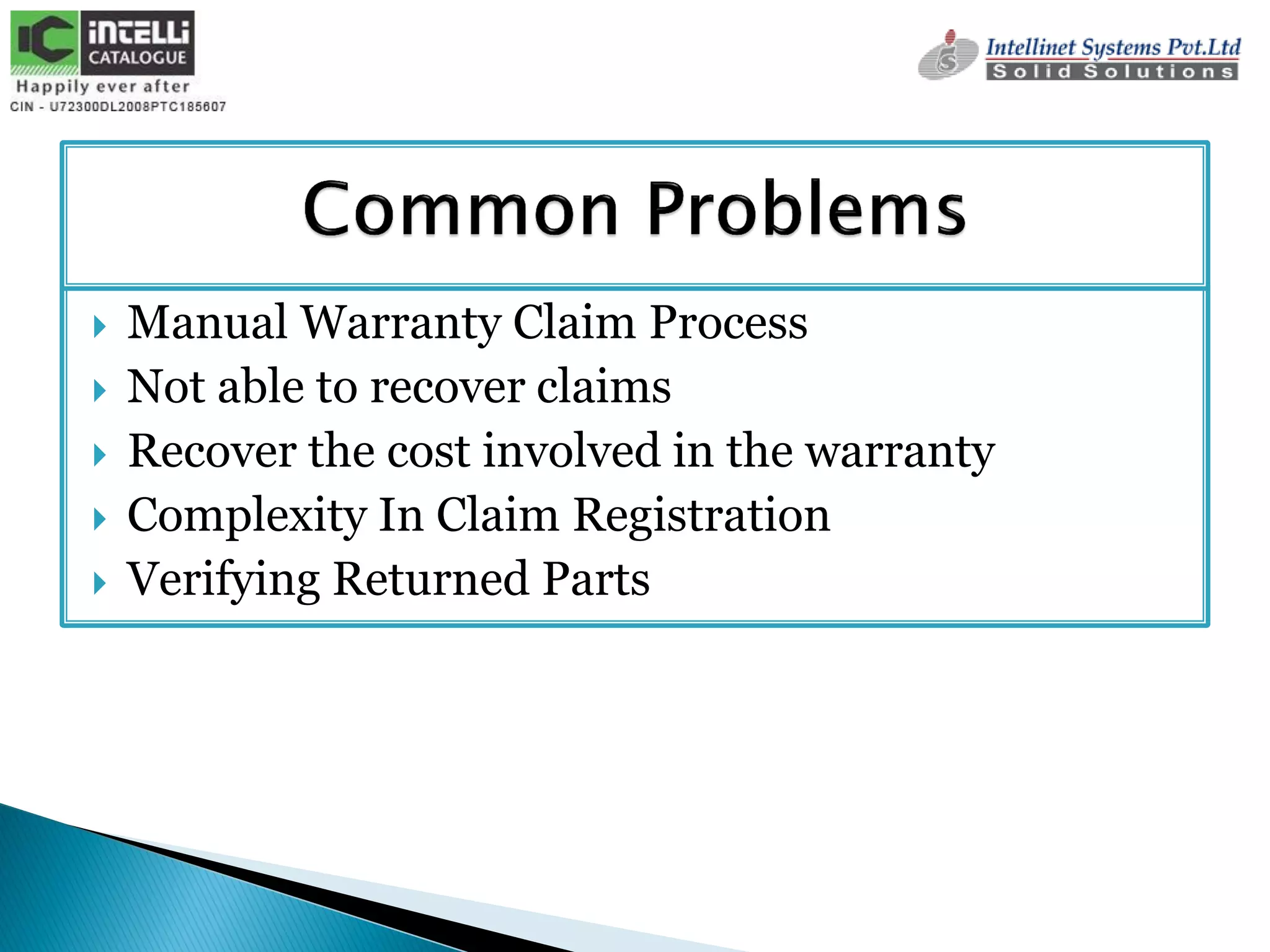 Intellinet Warranty Management System | PPT