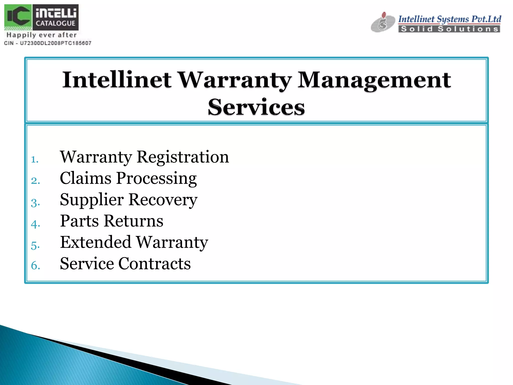 Intellinet Warranty Management System | PPT | Free Download