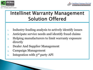 Intellinet Warranty Management System | PPT