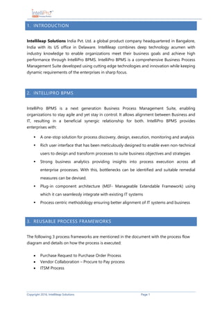 IntelliPro BPMS - Process Frameworks | PDF