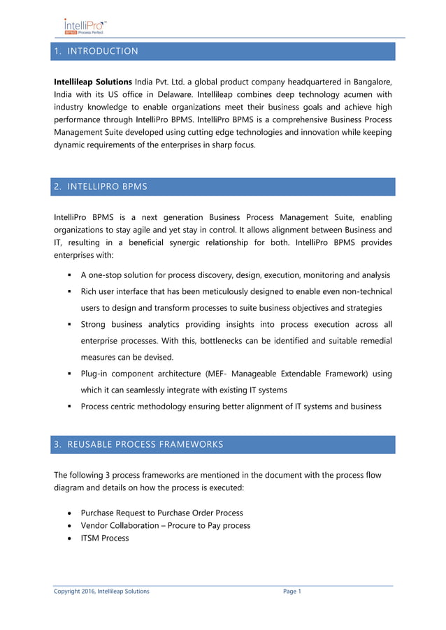 IntelliPro BPMS - Process Frameworks | PDF | Operating Systems | Computer Software and Applications