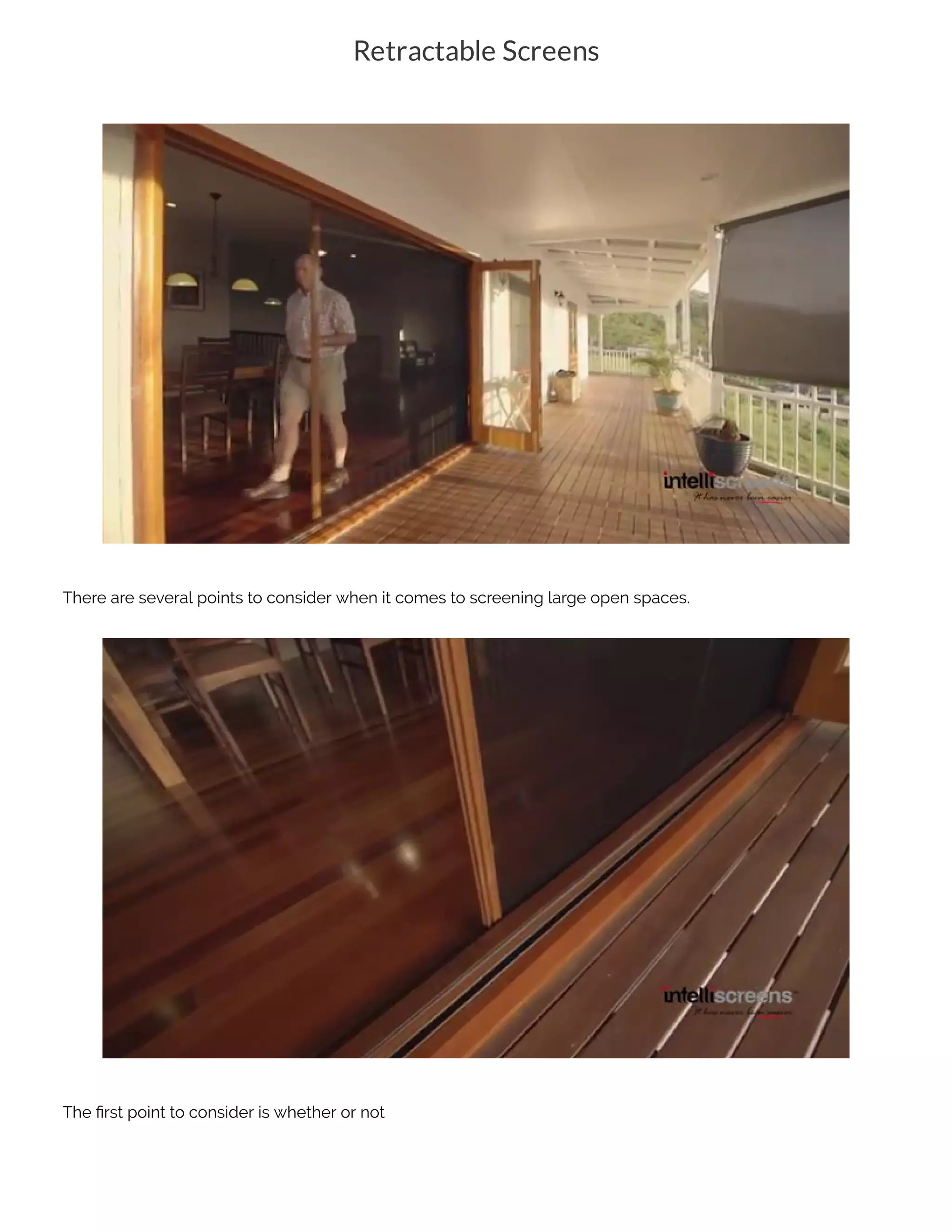 Intelliscreens Retractable Screens Overview | PDF