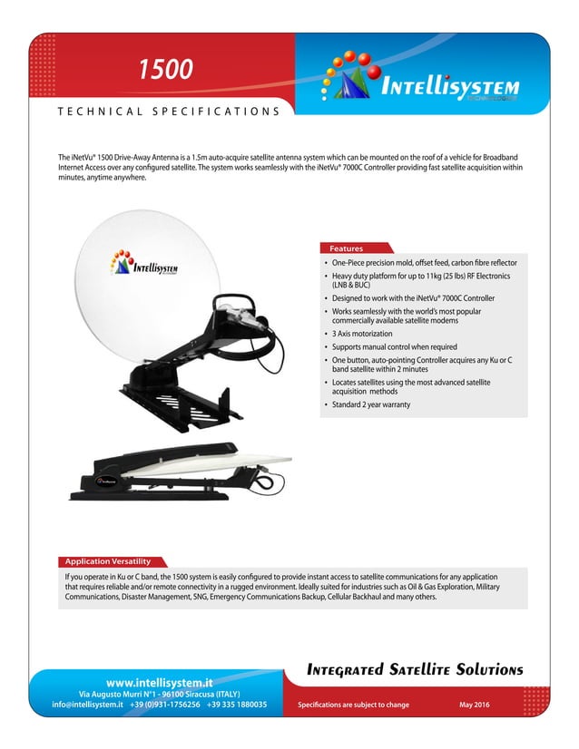 IT-ISS 1500 - Intellisystem - Integrated Satellite Solutions | PDF