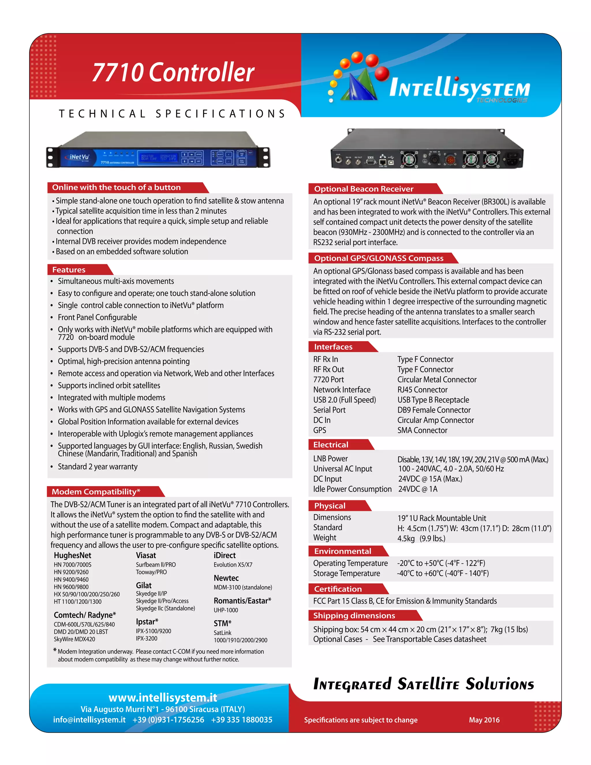 IT-ISS 7710 Controller - Intellisystem - Integrated Satellite Solutions ...