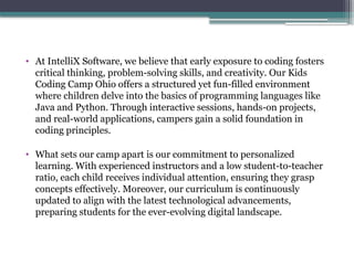 Explore Tech Creativity with IntelliX Software’s Kids Coding Camp Ohio ...