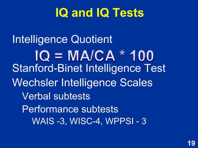 Psychology 102: Intelligence & intelligence assessment | ODP