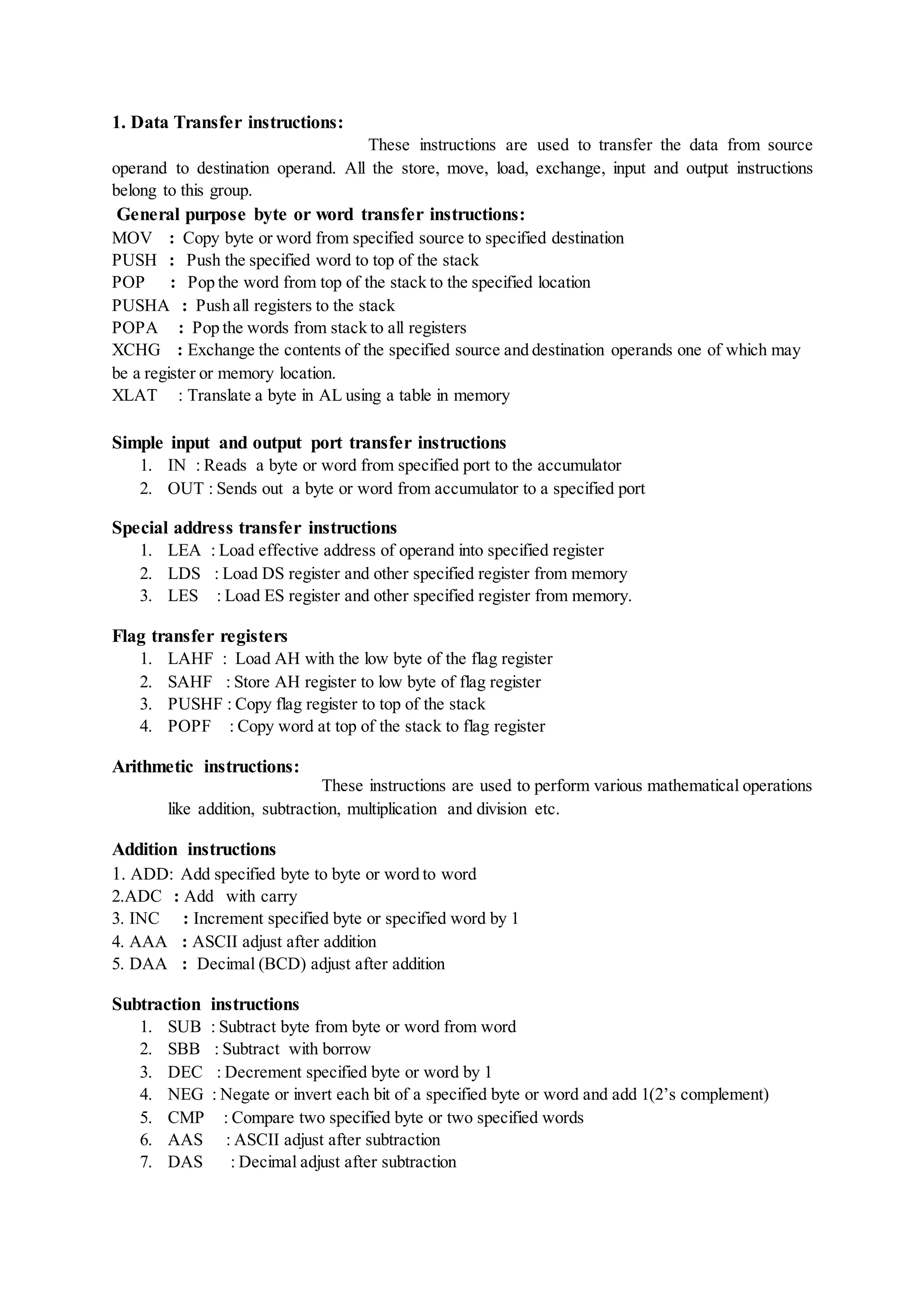 Intel Microprocessors 8086 Documentation | PDF