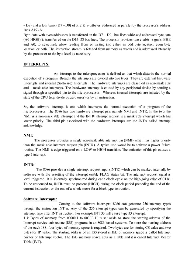 Intel Microprocessors 8086 Documentation | PDF
