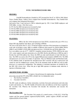 Intel Microprocessors 8086 Documentation | PDF