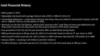 Case study spread sheet solution - Intel Corporation 1992 | PPT
