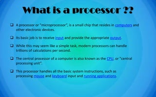 Intel proccessor manufacturing | PPTX