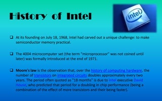 Intel proccessor manufacturing | PPTX
