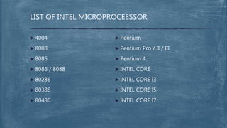 Intel processor family | PPTX