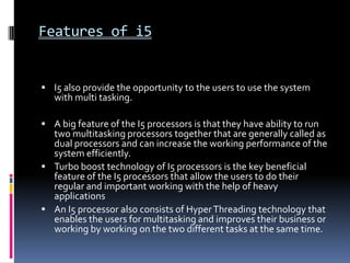Intel processor i3 to i7 | PPT