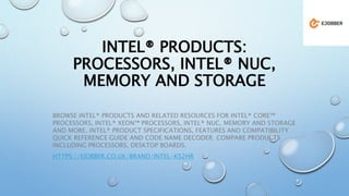 Intel® Products: Processors, Intel® NUC, Memory and Storage | PPT