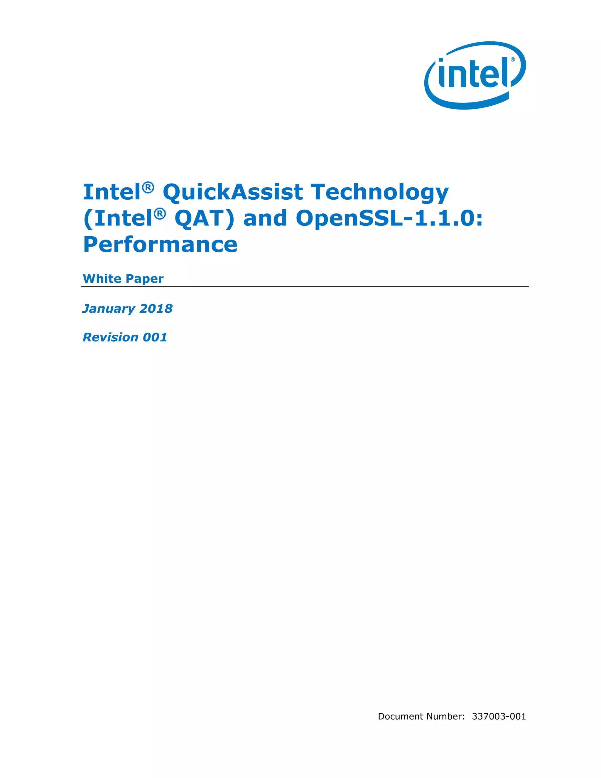 Intel® QuickAssist Technology (Intel® QAT) and OpenSSL-1.1.0: Performance | PDF