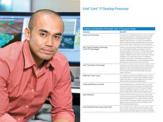 Intel(R)Core(Tm)I7 Desktop Processor Product Brief | PDF