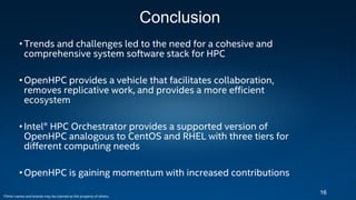 OpenHPC: A Comprehensive System Software Stack | PPT