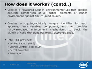 Intel Trusted eXecution Technology | PPT | Operating Systems | Computer Software and Applications
