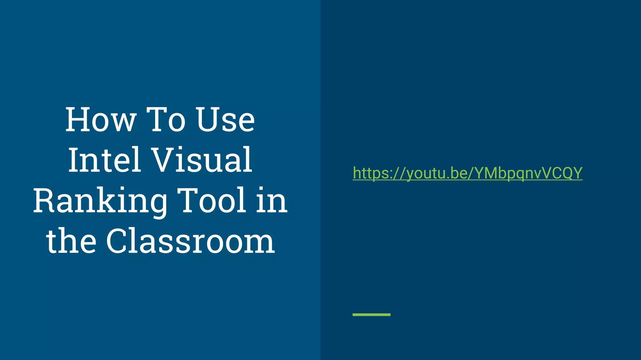 Intel Education Visual Ranking Tool
