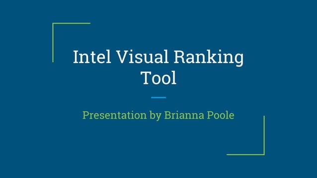 Intel visual ranking tool | PPT