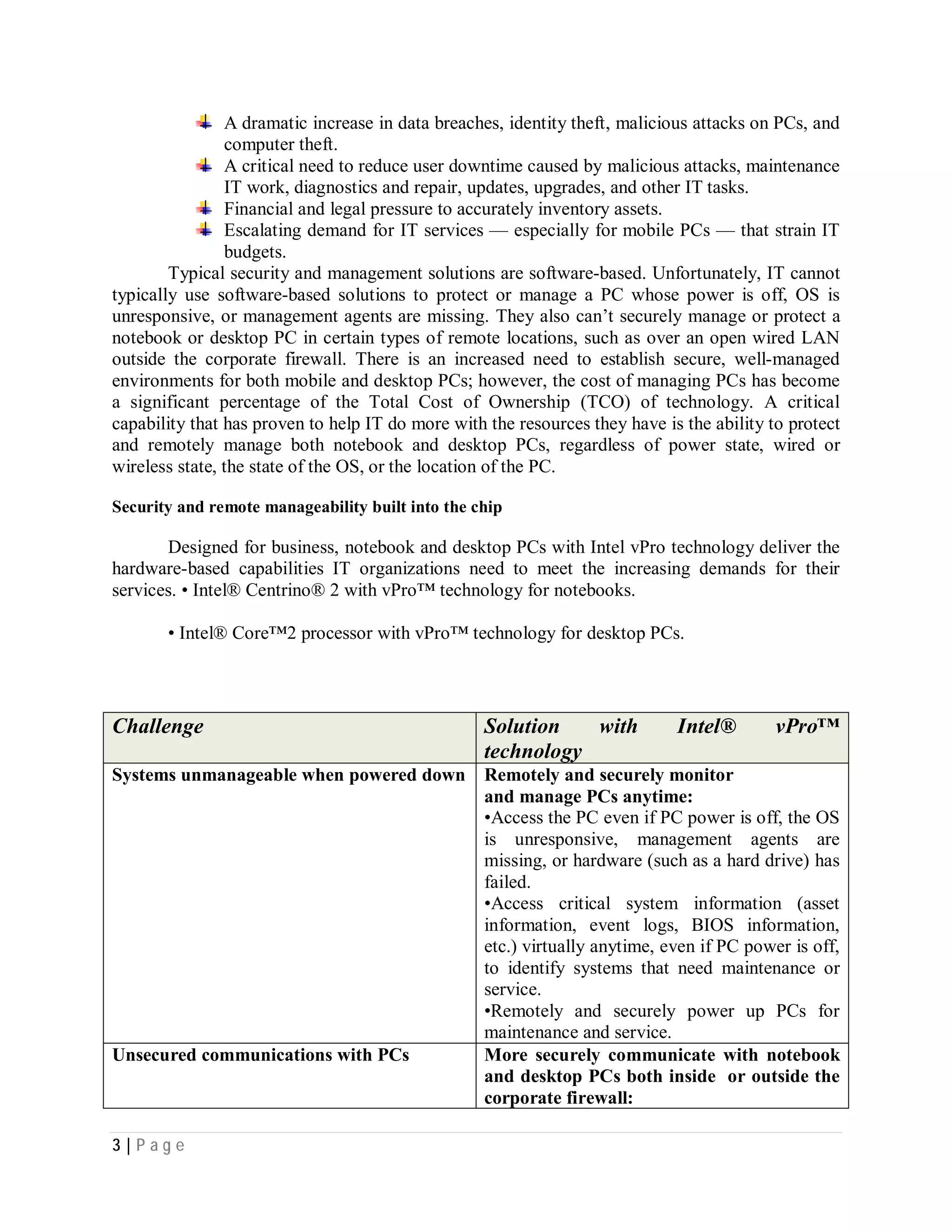 Intel® V Pro™ Technology | PDF