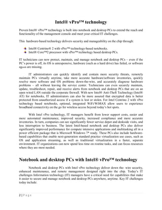 Intel® V Pro™ Technology | PDF