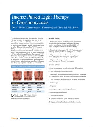 Intense pulsed light therapy in onychomycosis l dr m | PDF