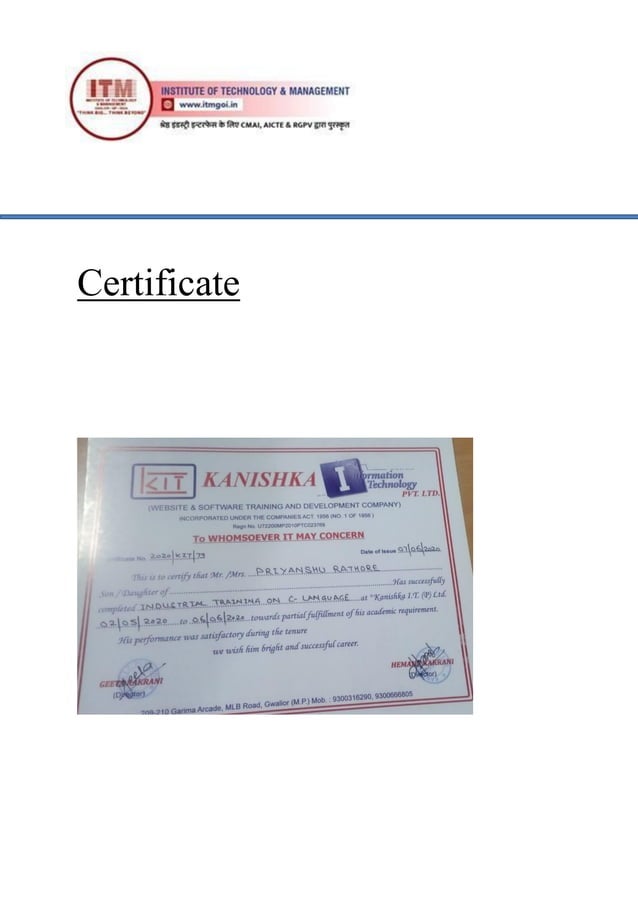 internship file on c language | PDF | Programming Languages | Computing