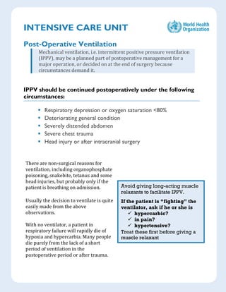 Intensive care-unit who guidelines | PDF