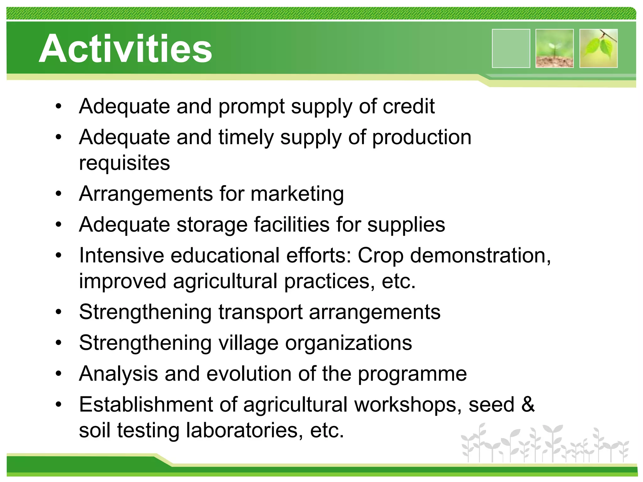 Intensive Agricultural District Programme | PPTX