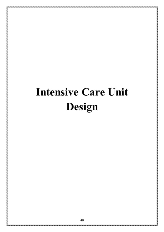 Intensive care unit design | DOC | Healthcare Industry | Industries